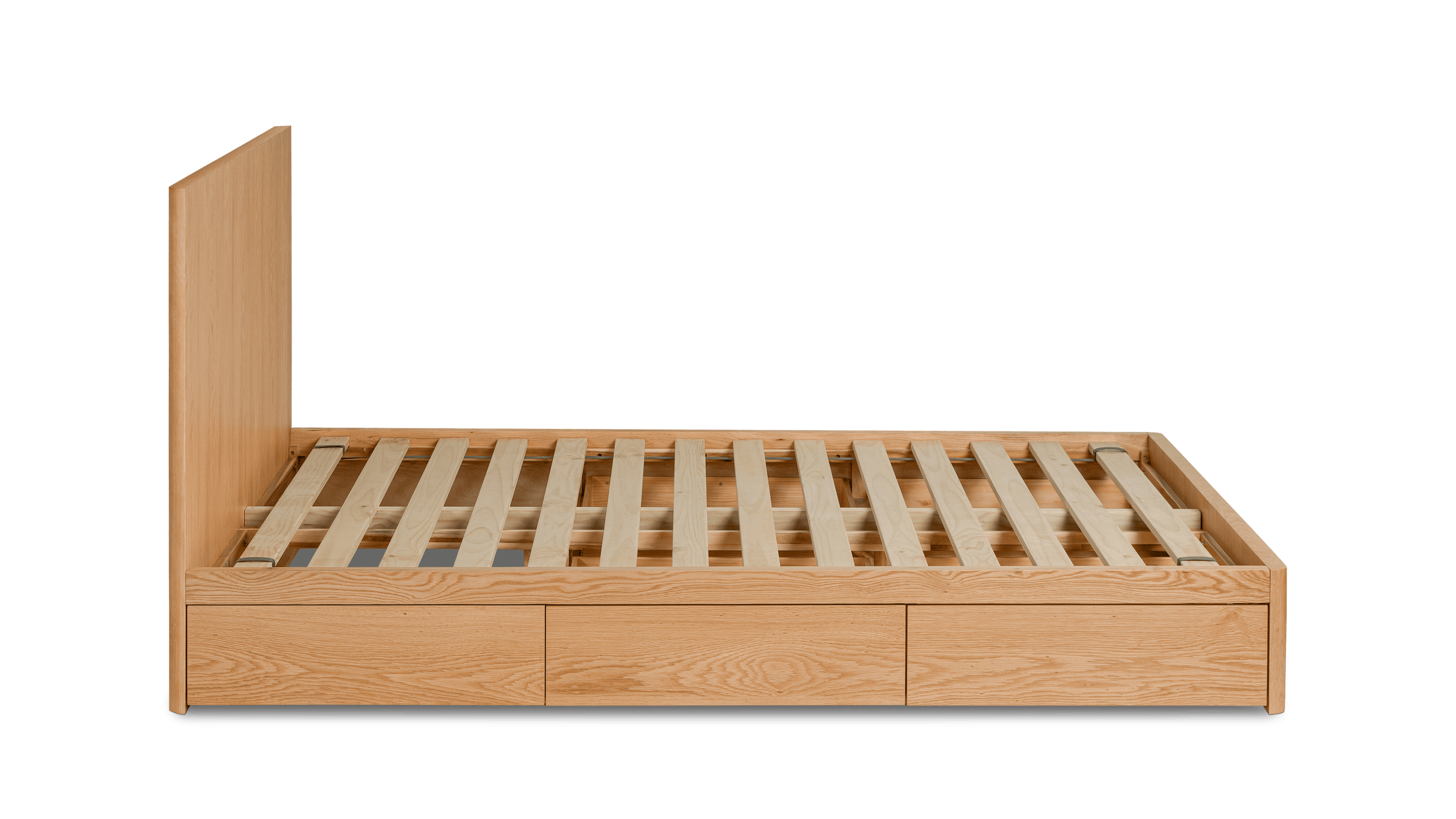 Form Bed With Storage, Queen, White Oak