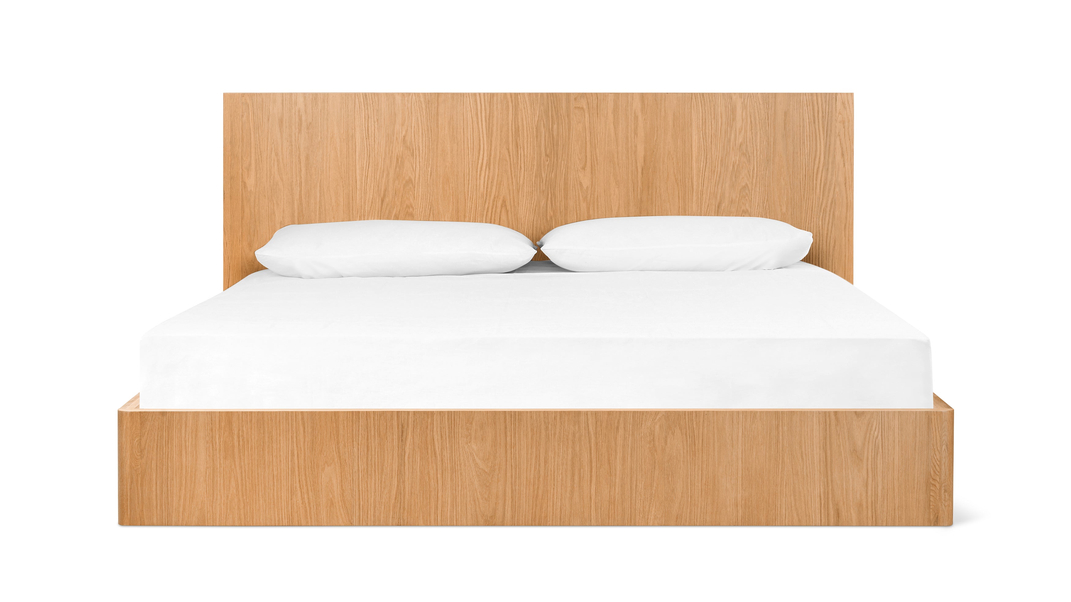 Form Bed With Storage, King, White Oak