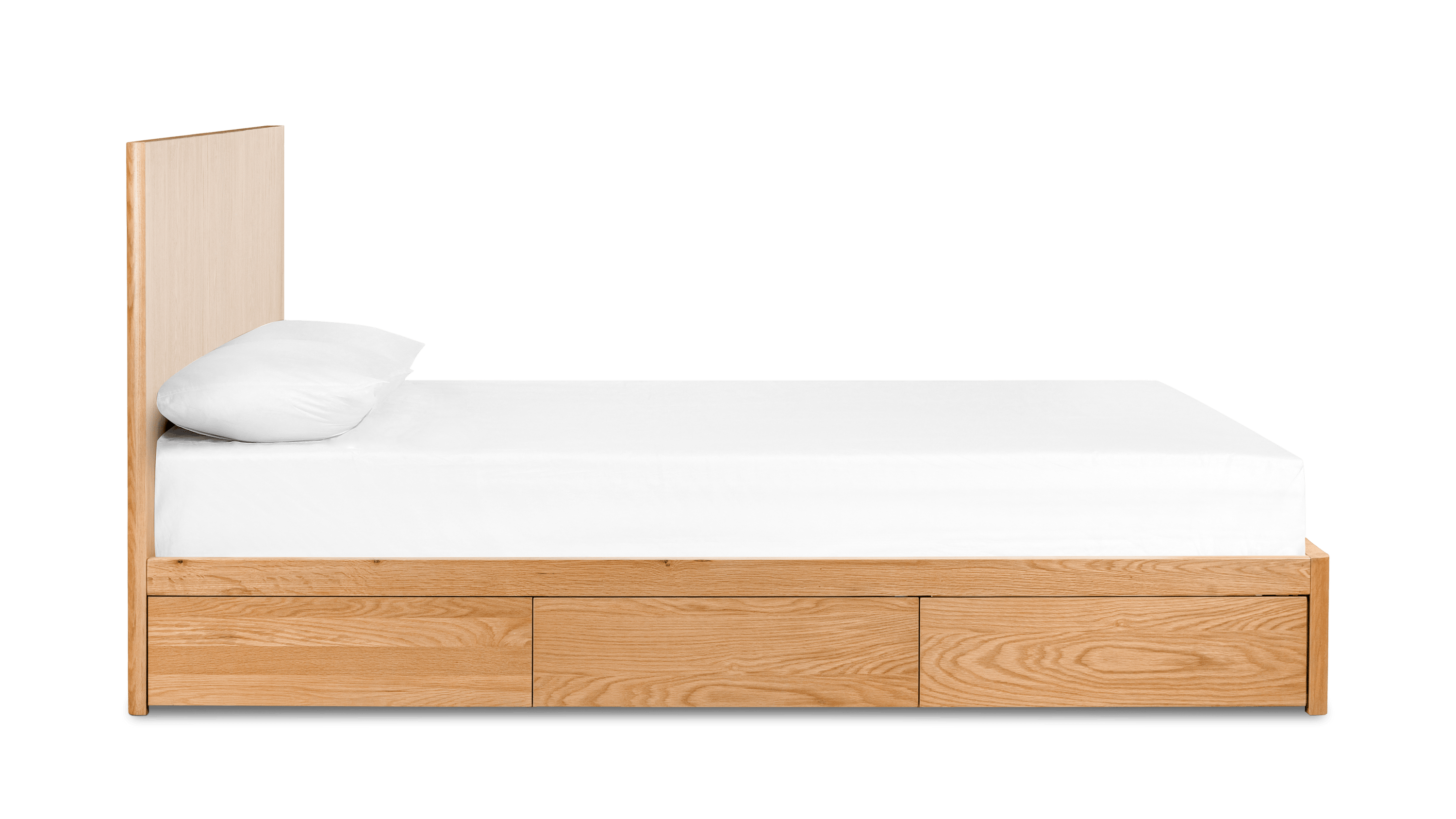 Form Bed With Storage, King, White Oak