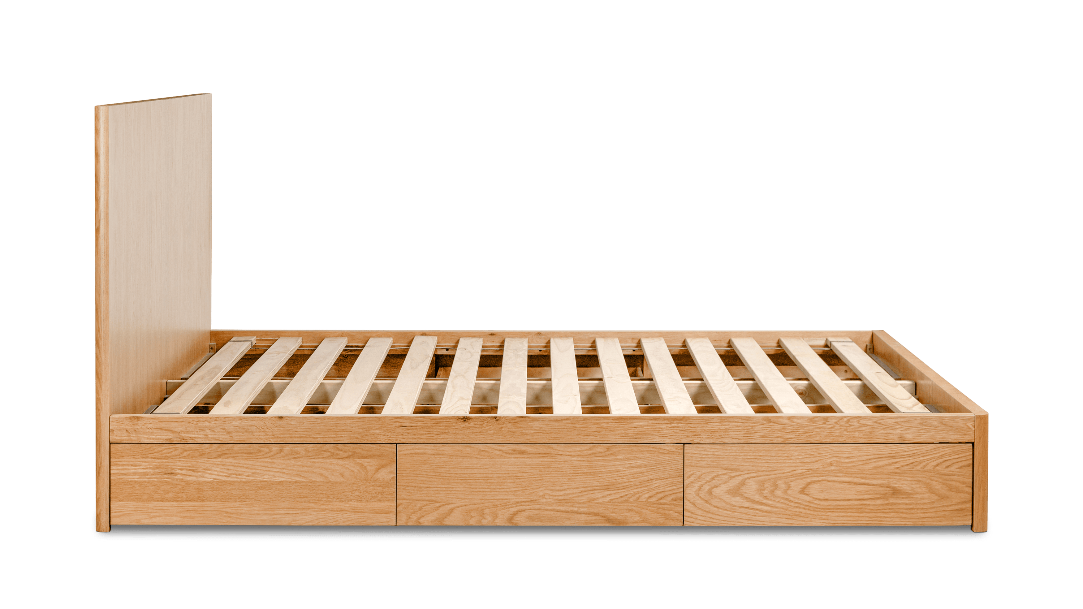 Form Bed With Storage, King, White Oak