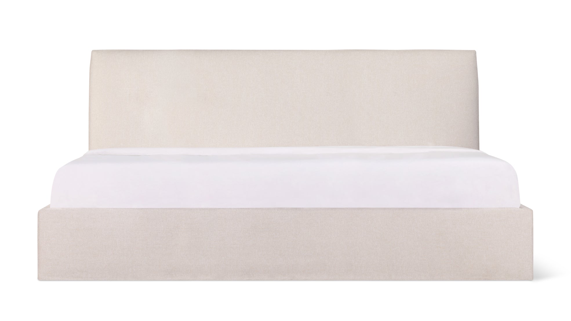 Wave Bed High Headboard with Storage, Queen, Latte – Sundays Company