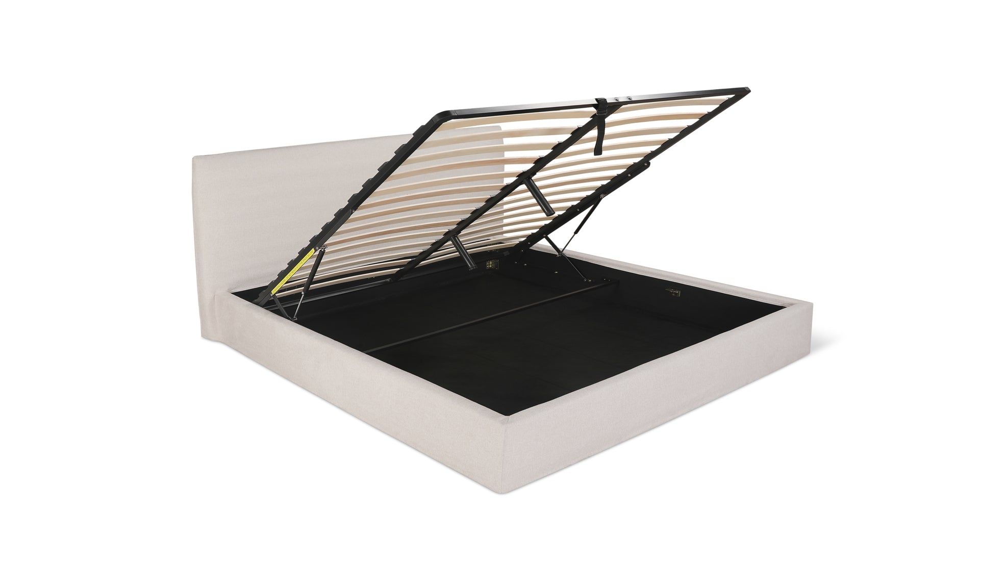 Wave Bed High Headboard with Storage, Queen, Latte – Sundays Company