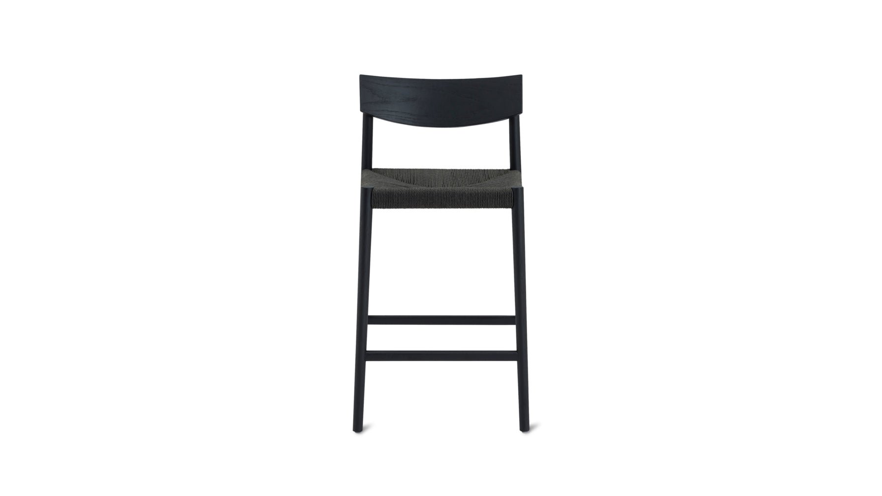 Dinner Guest Counter Stool, Black Oak/ Black Papercord Seat