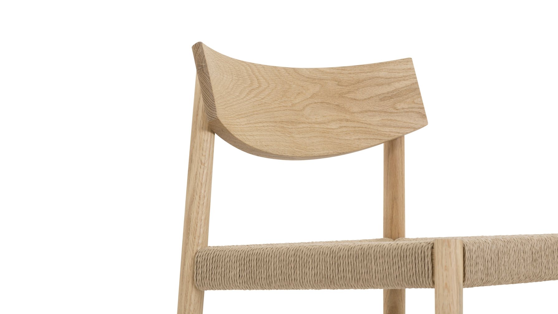Dinner Guest Counter Stool, White Oak/ Natural Papercord Seat - Sundays ...