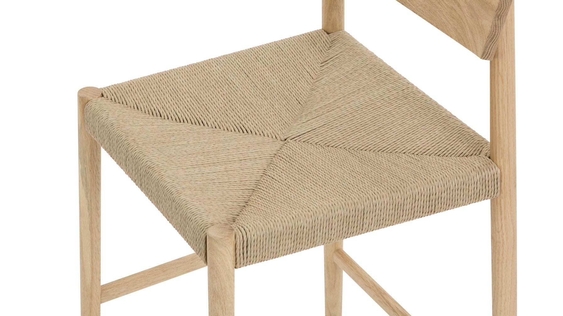 Dinner Guest Counter Stool, White Oak/ Natural Papercord Seat - Sundays ...