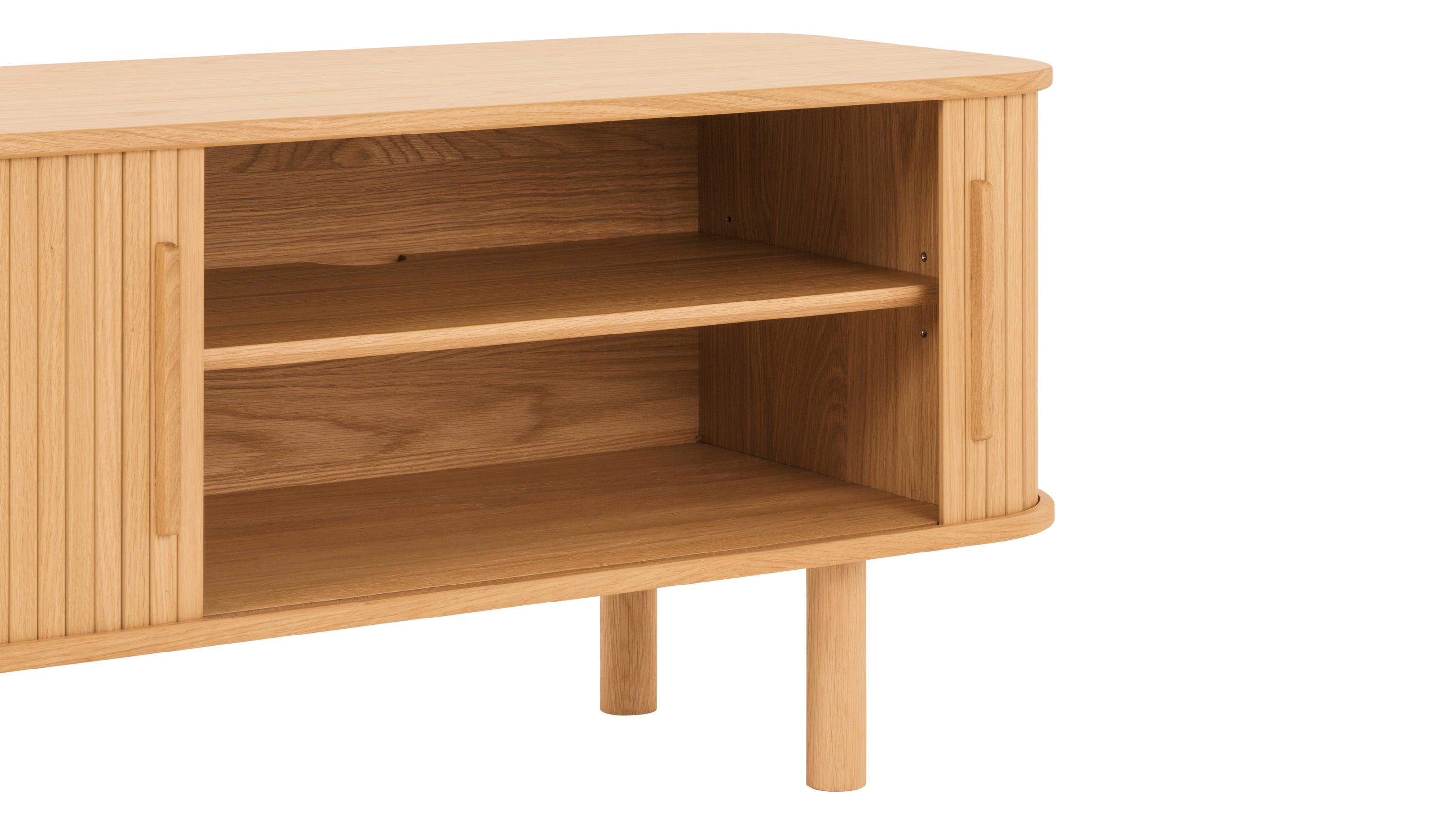 Easy Edge Media Unit All Wood, White Oak - Sundays Company