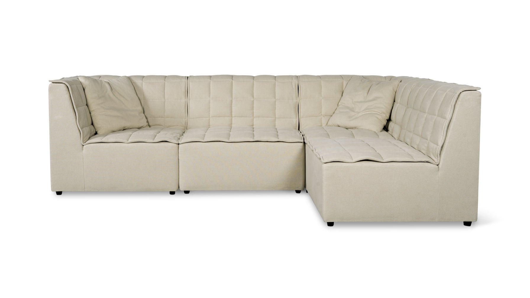 Quilt 4-Piece Modular Sectional, Open, Fawn