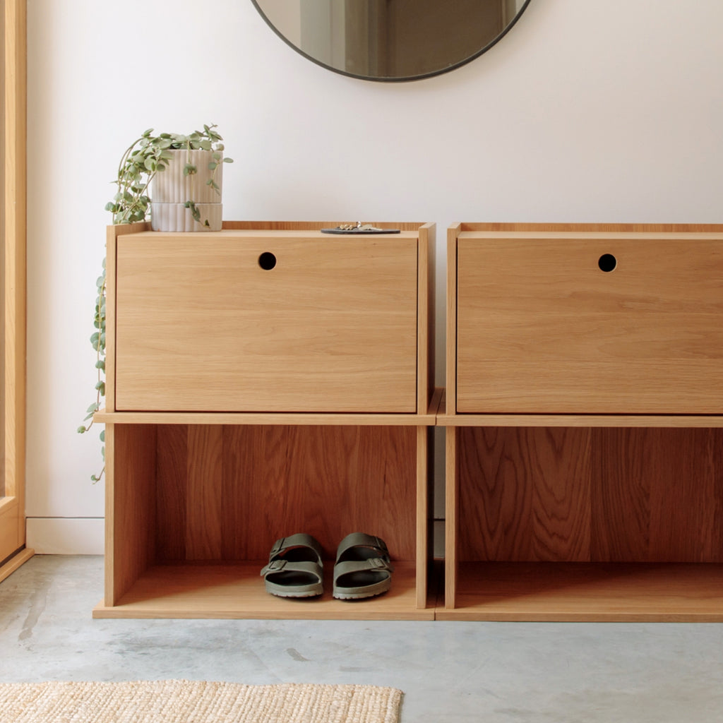 Keep Stacking Storage System 4-Piece, Open and Closed, White Oak ...