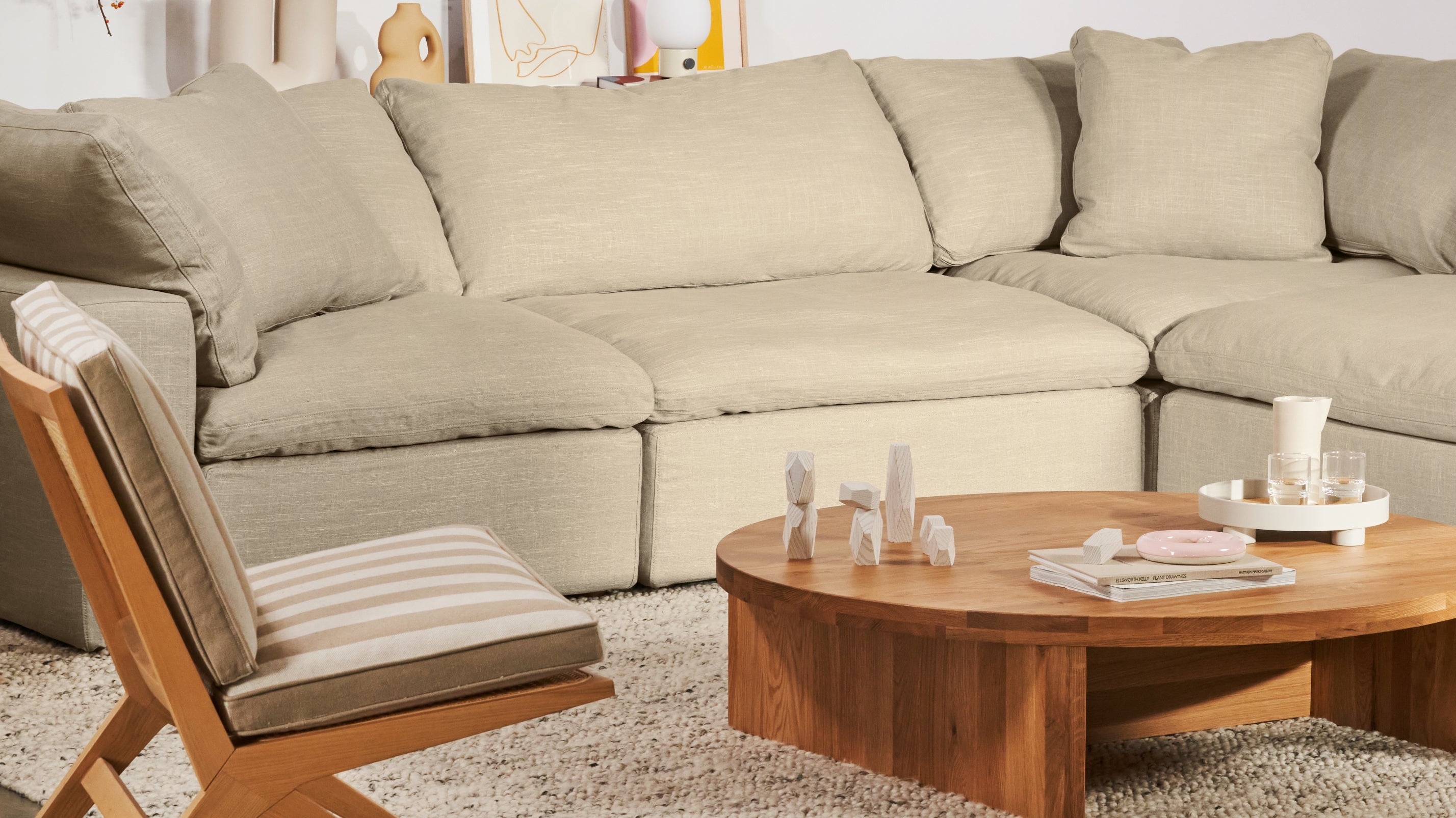 Movie Night™ 4-Piece Modular Sectional, Large, Light Pebble