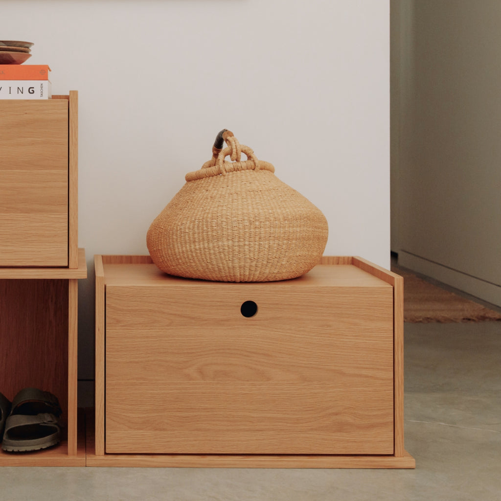 Keep Stacking Storage System, Closed, White Oak